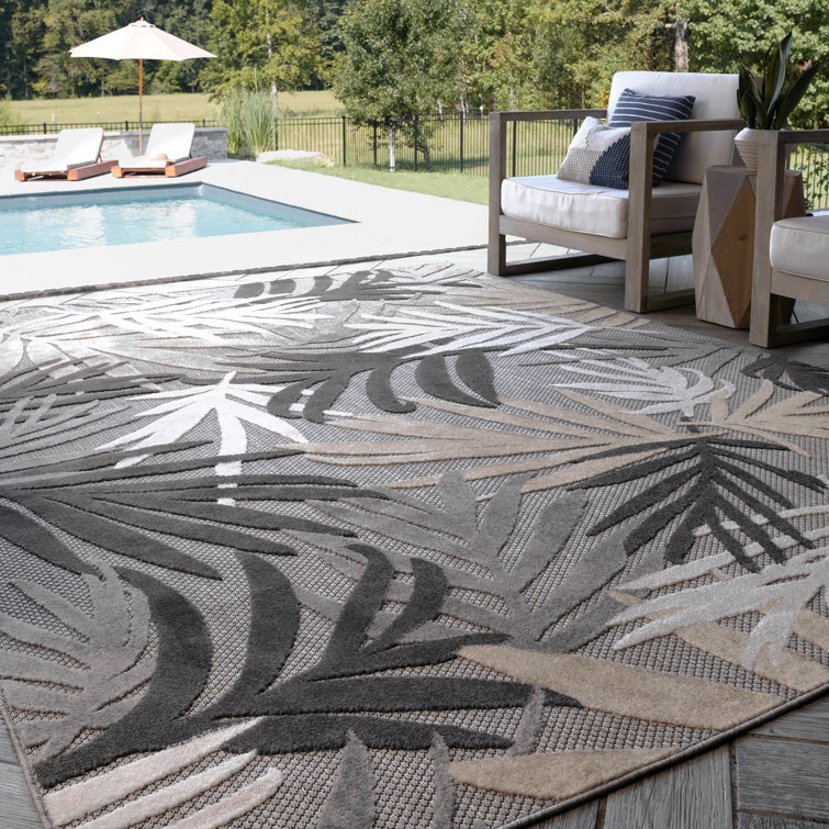 Beachcrest Home Fruitvale Floral Water Resistant Indoor Outdoor Rugs for Patios Deck Porch or Entryway Reviews Wayfair